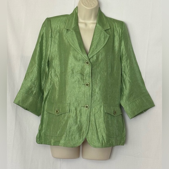 TanJay | Jackets & Coats | Nwt Tan Jay Jacket Lime Green Metallic ...